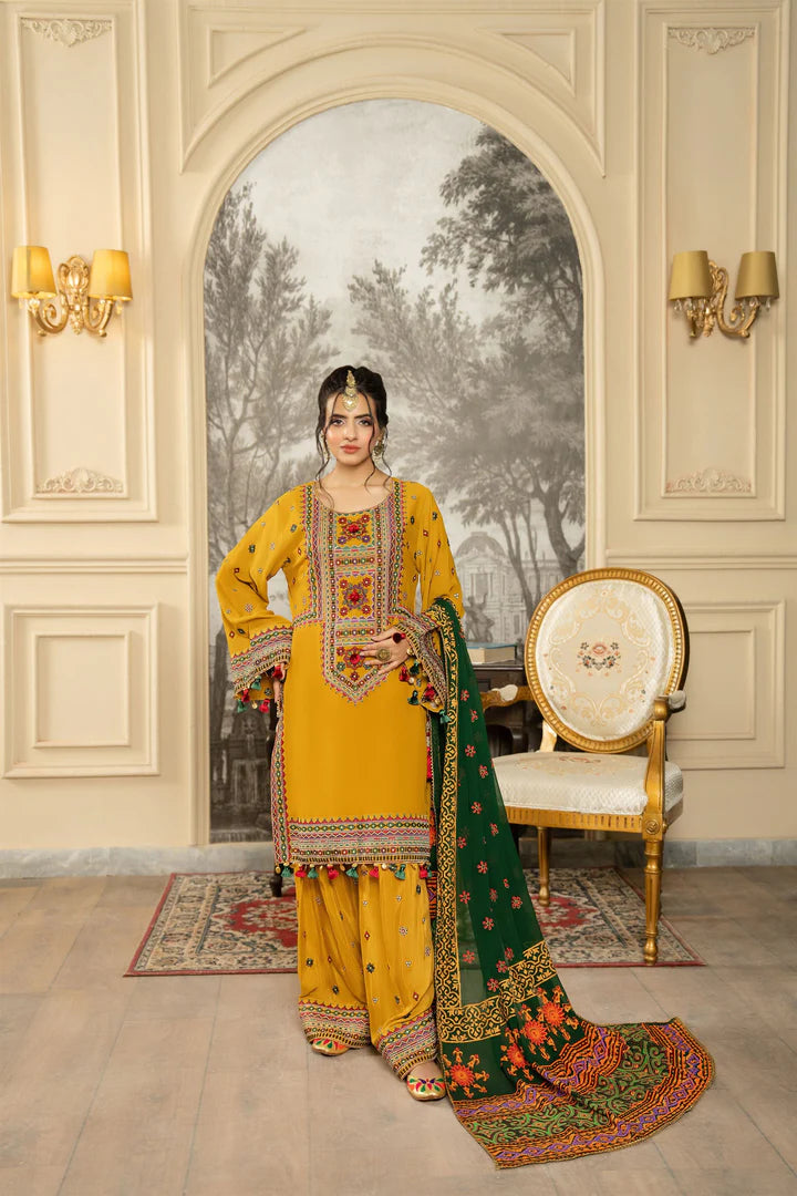 Mustard Yellow Dhanak F-468 – Lady Attires
